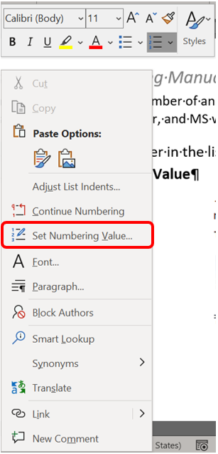 Manually Advance List Numbering – Ryn Nicol